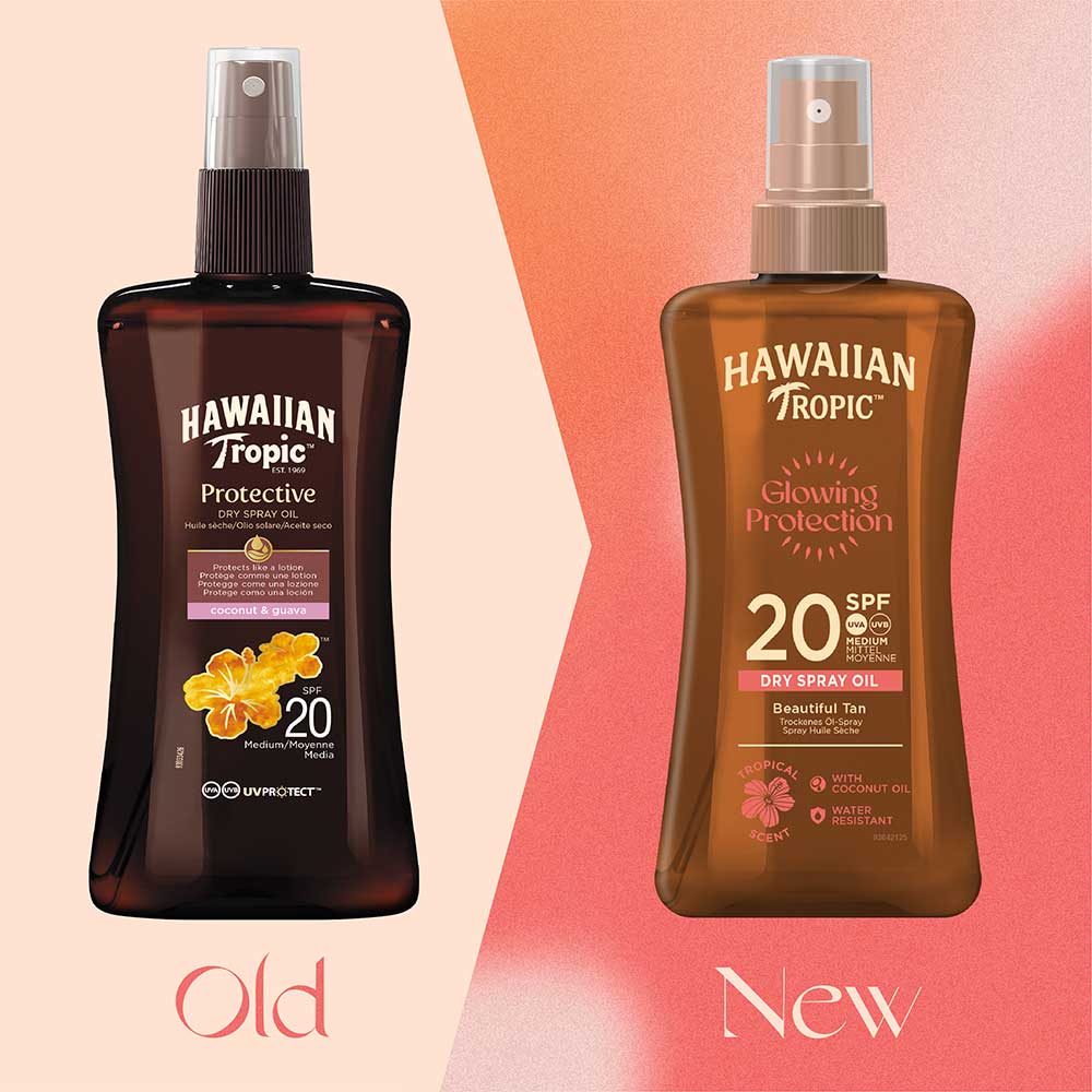 Hawaiian Tropic Glowing Protection Sunscreen Dry Oil SPF 20 UVA + UVB ...