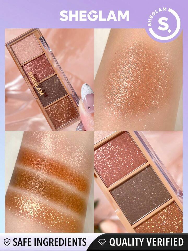 SheGlam Essential Square Eyeshadow Quad – blooming