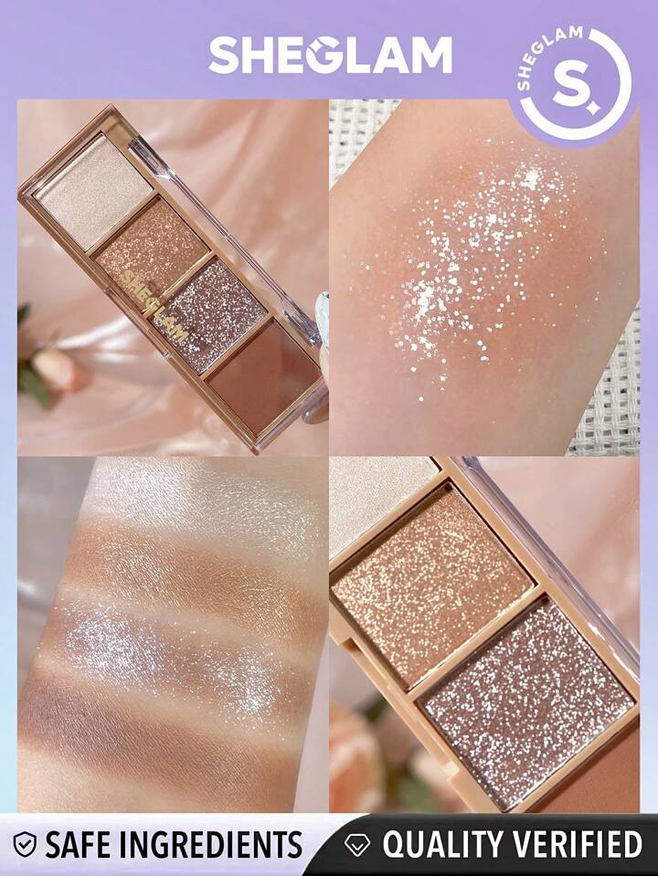 SheGlam Essential Square Eyeshadow Quad – blooming